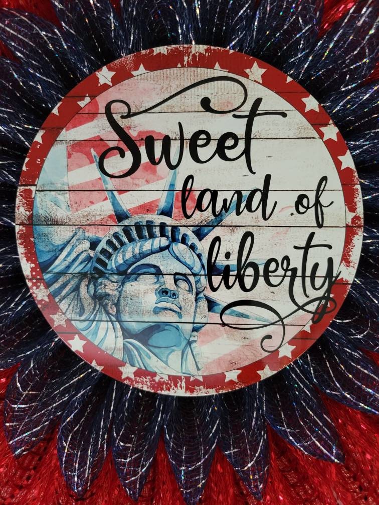 Patriotic Lady Liberty Red, White & Blue Star Trek Flower Petal Mesh ...