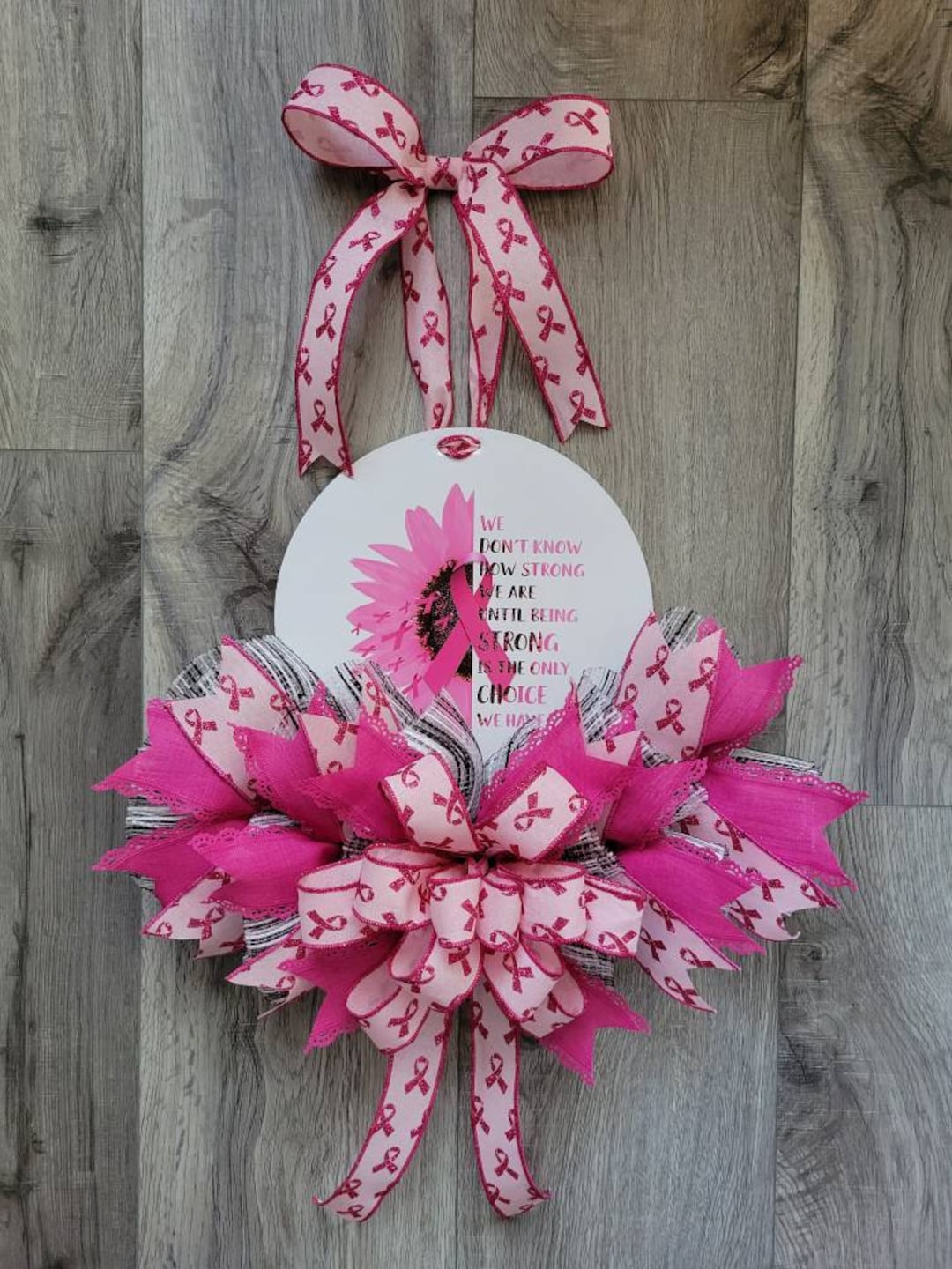 Breast Cancer Awareness Door Rail, Breast Cancer Ribbon and Pink ...