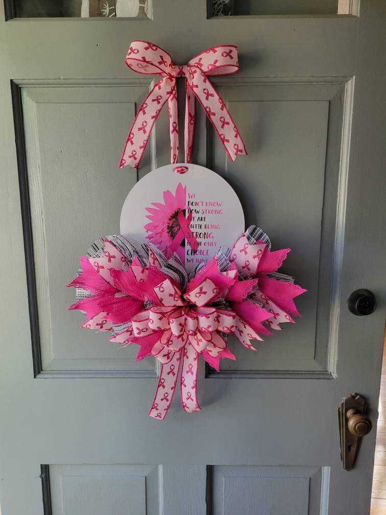 Breast Cancer Awareness Door Rail, Breast Cancer Ribbon and Pink ...
