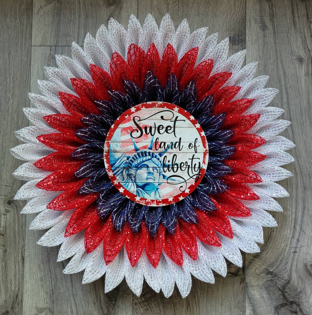 Patriotic Lady Liberty Red, White & Blue Star Trek Flower Petal Mesh ...