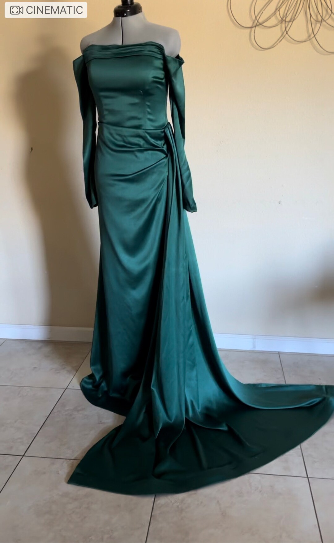 Off the Shoulder With Tail Gown - Etsy