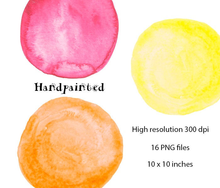 Warm Watercolor Clip Art Red Watercolor Circles Watercolor - Etsy