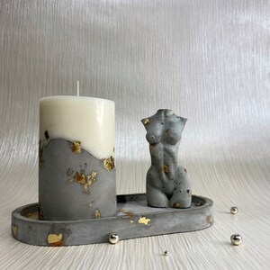 Small Female Torso Goddess Sculpture Gift Set | Concrete Candle ...