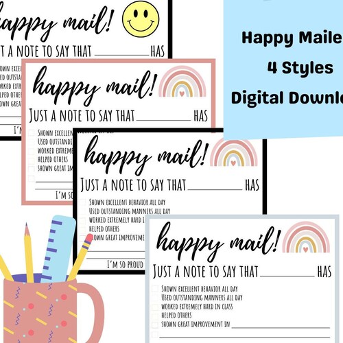 Happy Mail From Teacher / Printable Teacher Mail / Positive - Etsy