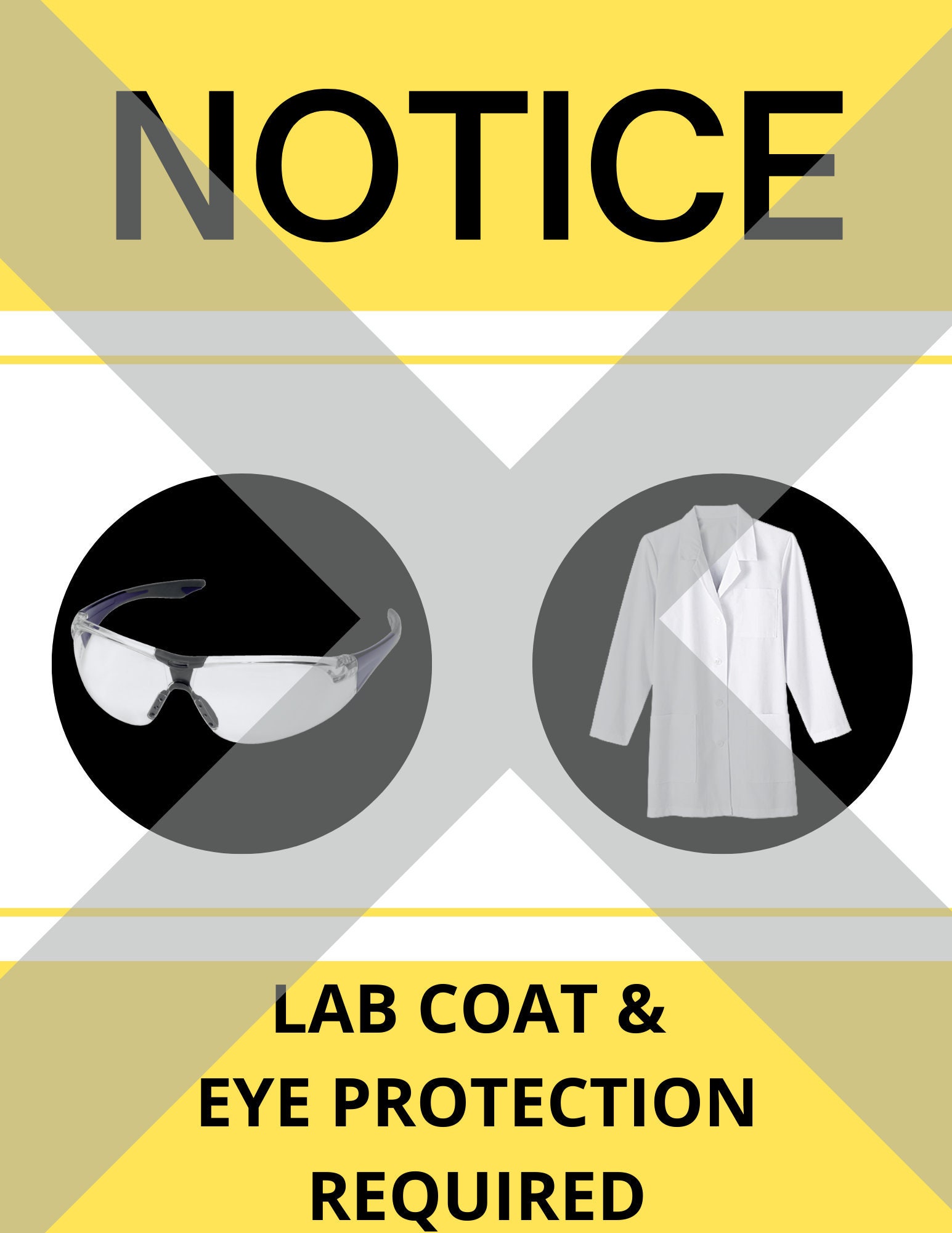 Lab Coat & Eye Protection Required Sign, Science Party, Notice Sign - Etsy