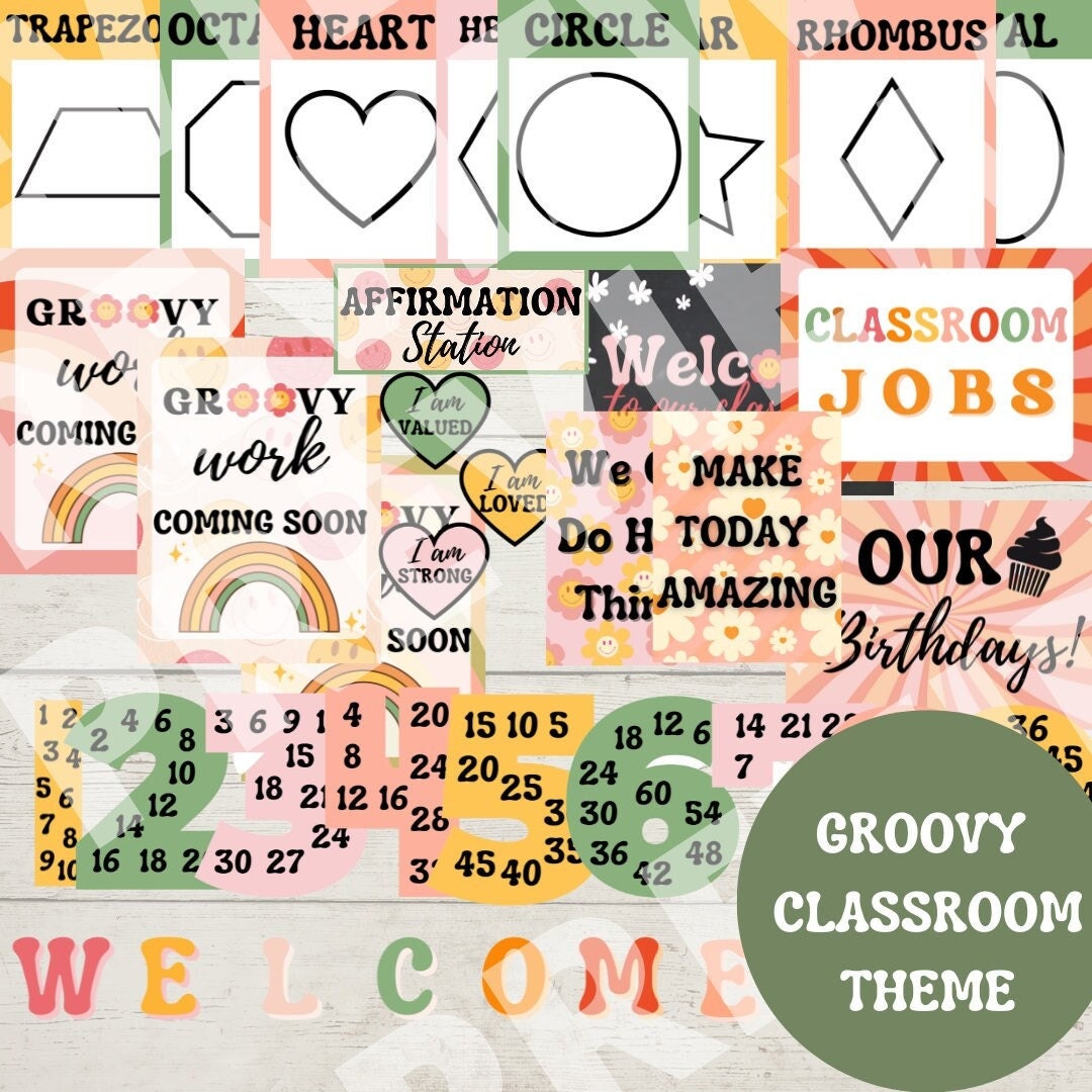 Groovy/retro Classroom Theme/decor Instant Editable Digital Download - Etsy