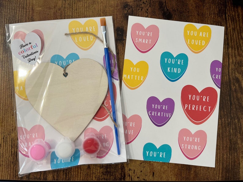 Valentine Heart Paint Kits / Classroom Set / Class Valentines / Kids ...