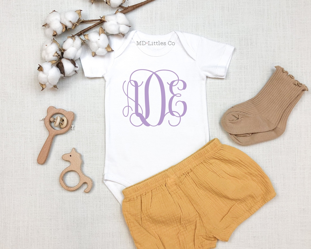Monogram Baby Onesie®, Baby Shower Gift for Baby Girl, Monogram Baby ...