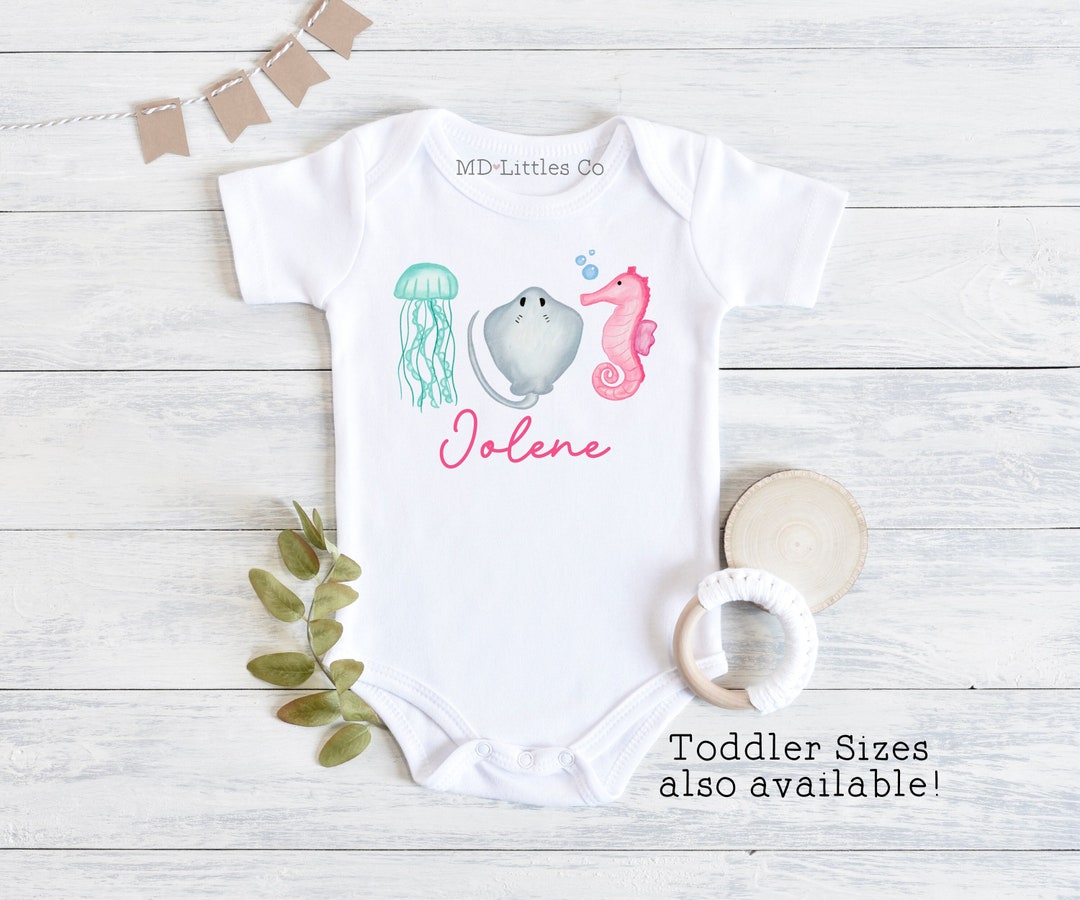 Personalized Baby Girl Beach Onesie®, Toddler Beach Shirt, Vacation ...