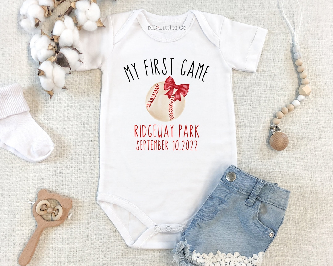 Personalized My First Baseball Game Onesie®, Baseball Baby, Baseball ...
