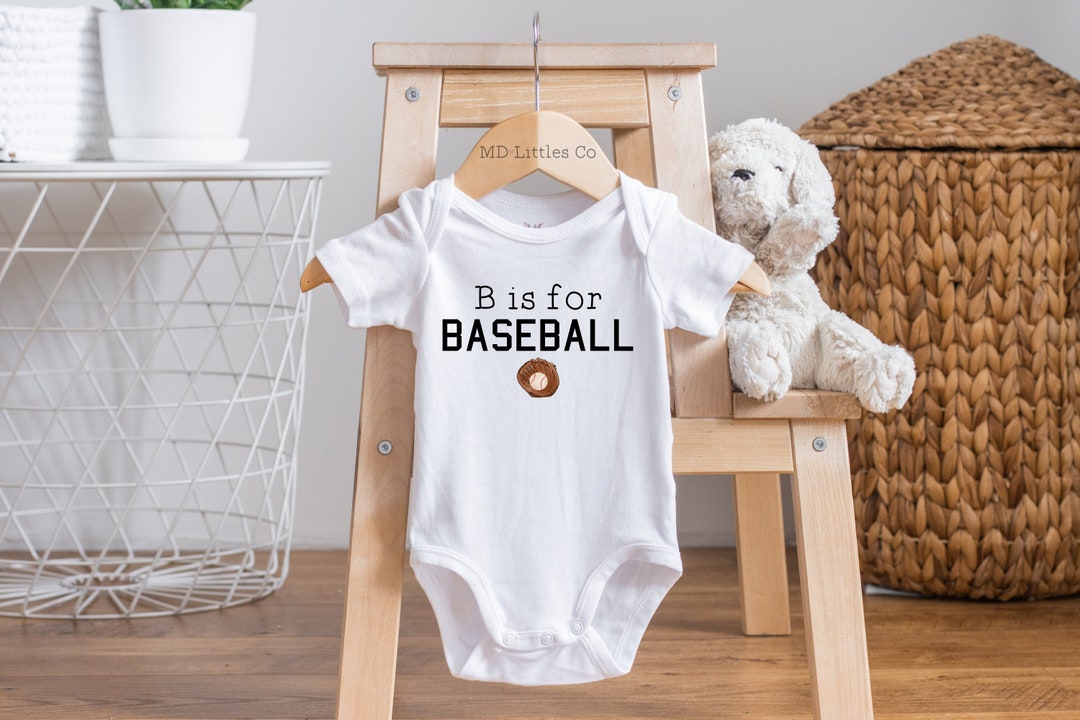 B is for Baseball Baby Onesie®, Baseball Baby Shower, Baseball Fan Baby ...