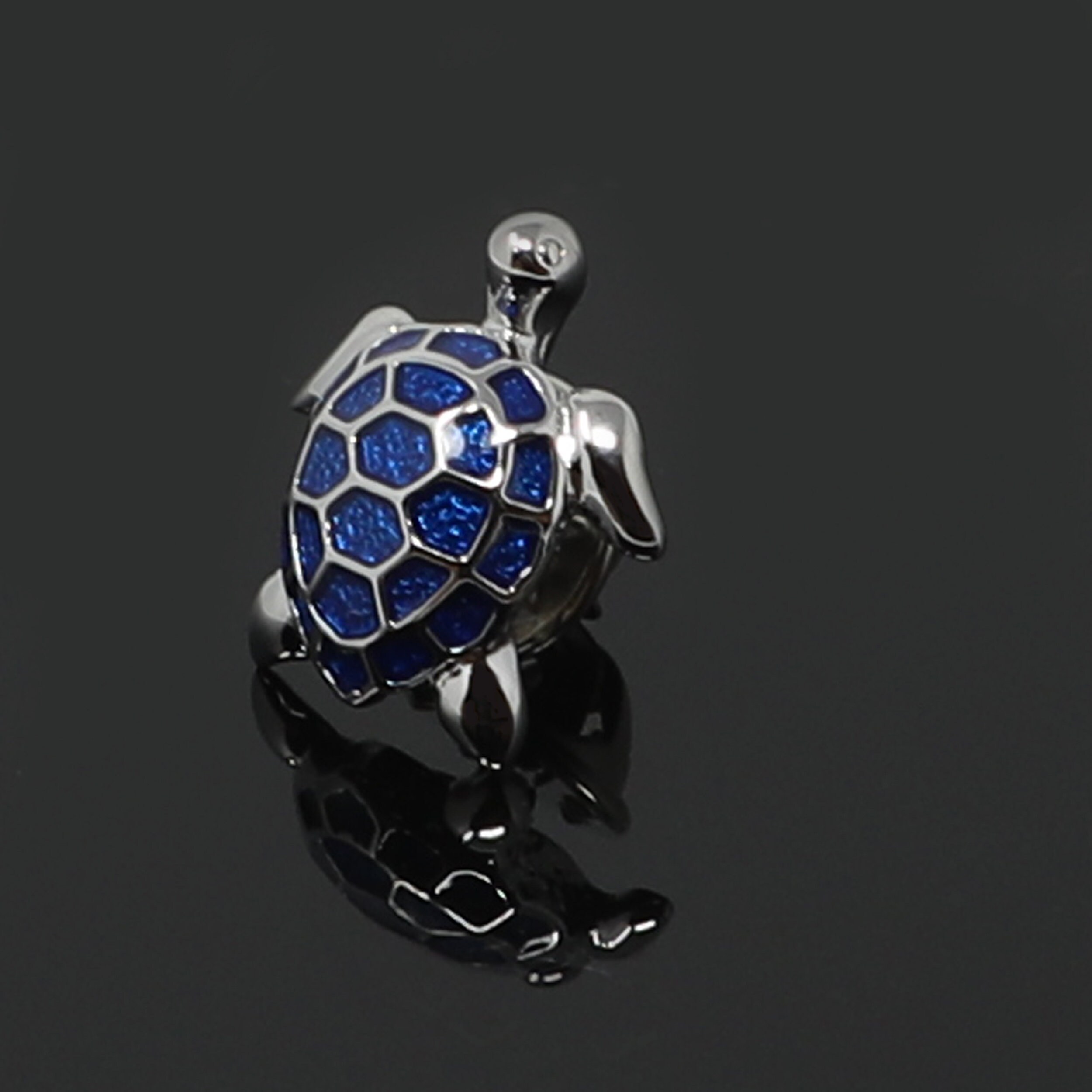 Sea Turtle Lapel Pin Men Suit Brooch Blue Translucent Epoxy | Etsy