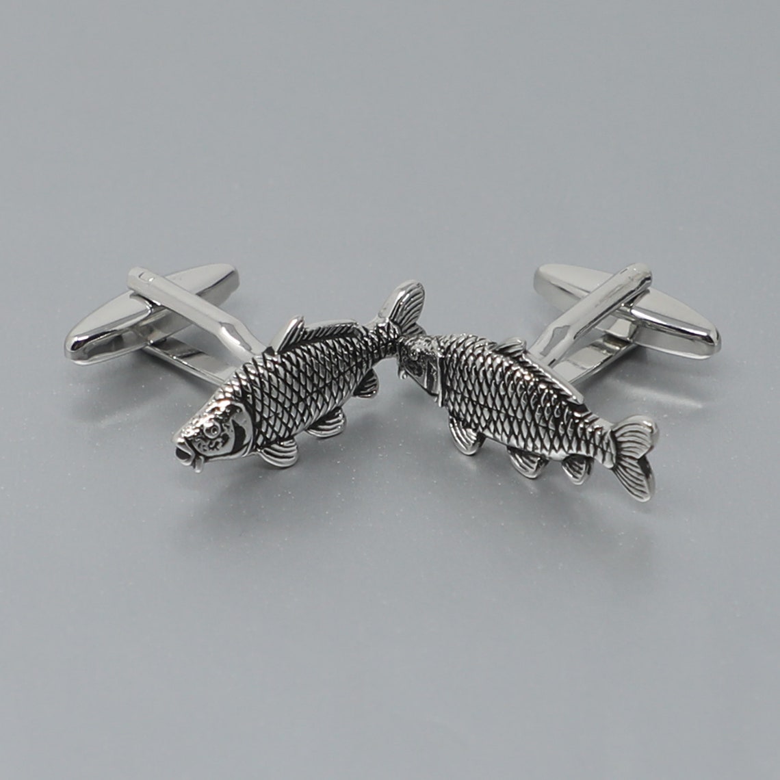 Fish Cufflinks Antique Silver Tone Fishing Cufflinks Best - Etsy UK