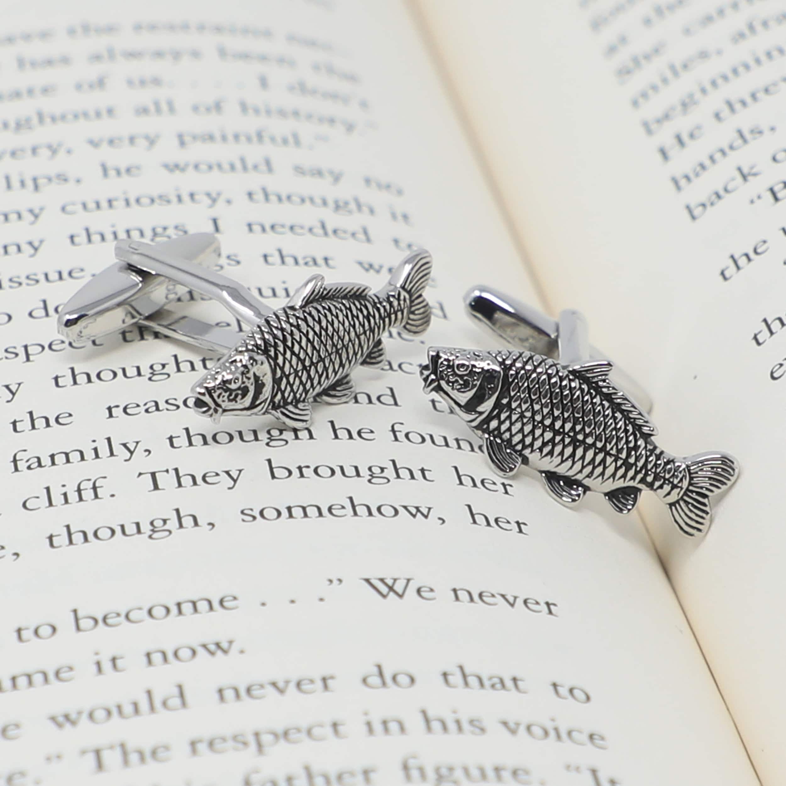 Fish Cufflinks Antique Silver Tone Fishing Cufflinks Best - Etsy UK