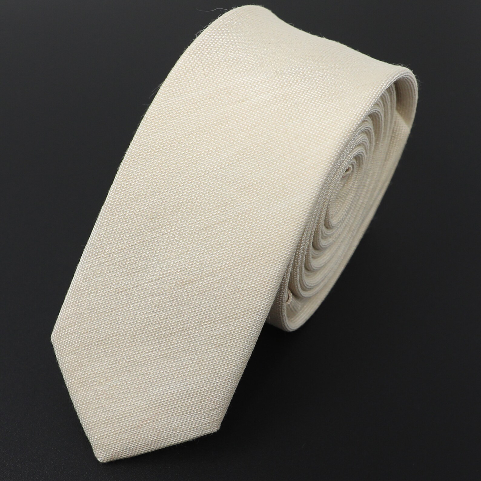 Solid Beige Color Silk Necktie 2 Skinny Men Silk Tie - Etsy