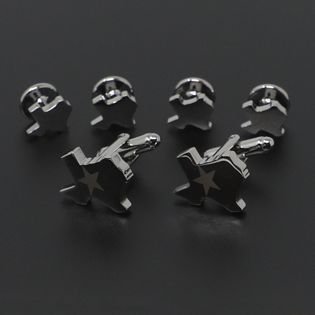 Texas Cufflinks Texas State Map Cufflinks and Shirt Studs Set Best ...