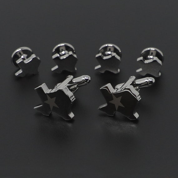 Texas Cufflinks Texas State Map Cufflinks and Shirt Studs Set - Etsy