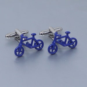 Blue Bike Cuff Links Racing Bicycle Biking Sport Cufflinks - Etsy