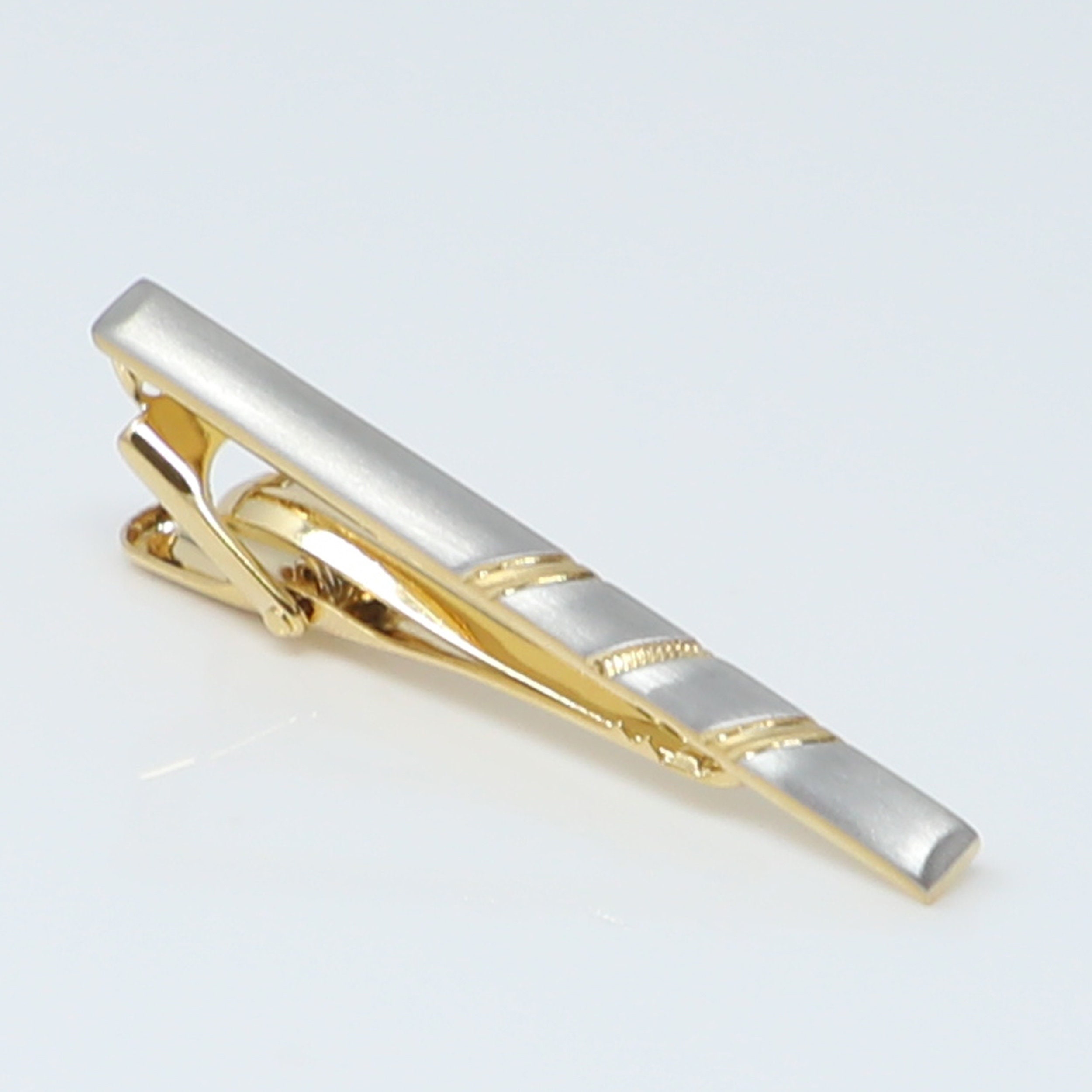 Silver and Gold Two-tone Finish Tie Clip Tie Bar Best Birthday - Etsy
