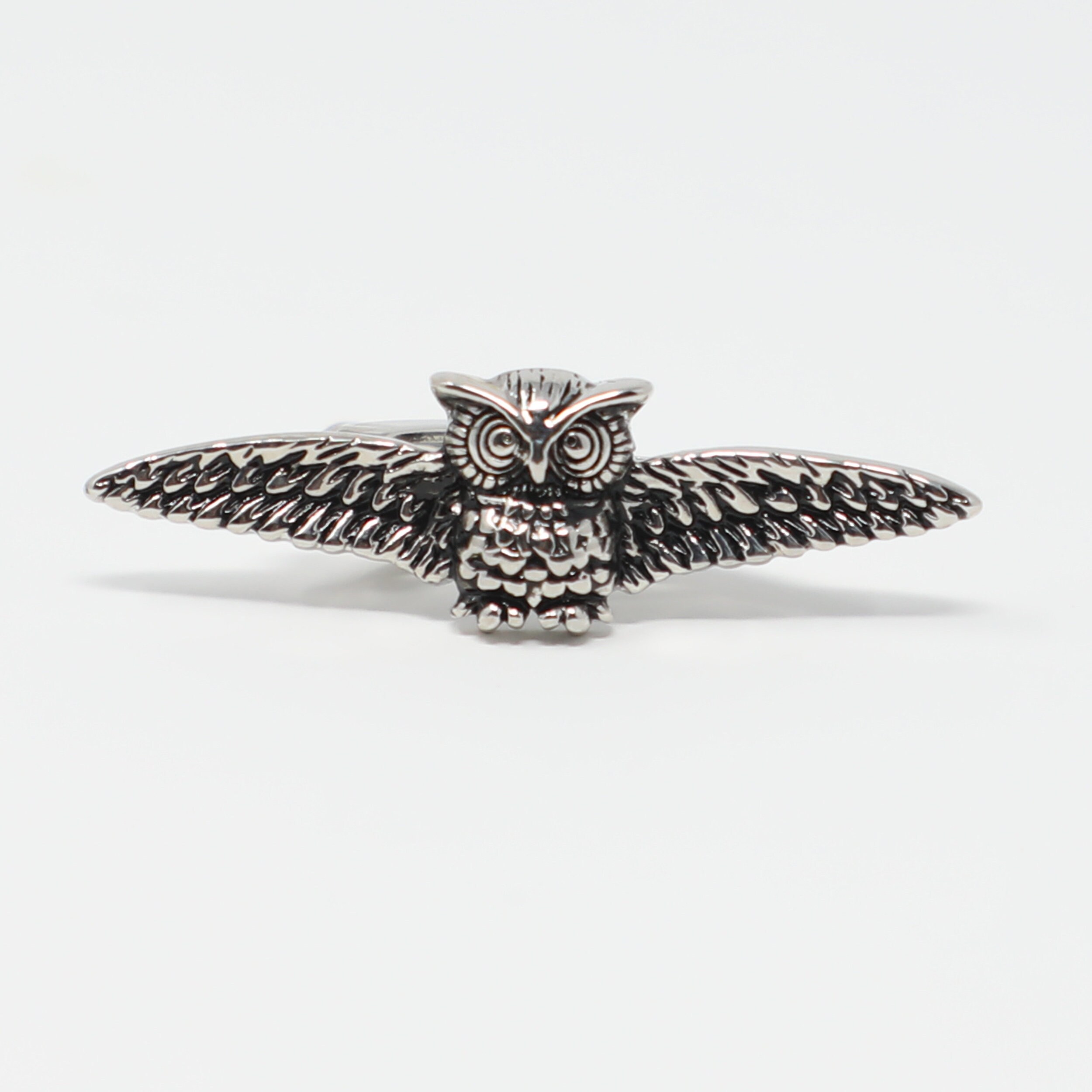 Animal Owl Tie Clip Men Novelty Antique Silver Tone Flying Owl | Etsy