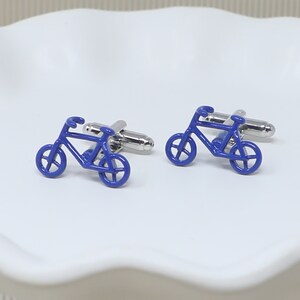 Blue Bike Cuff Links Racing Bicycle Biking Sport Cufflinks - Etsy