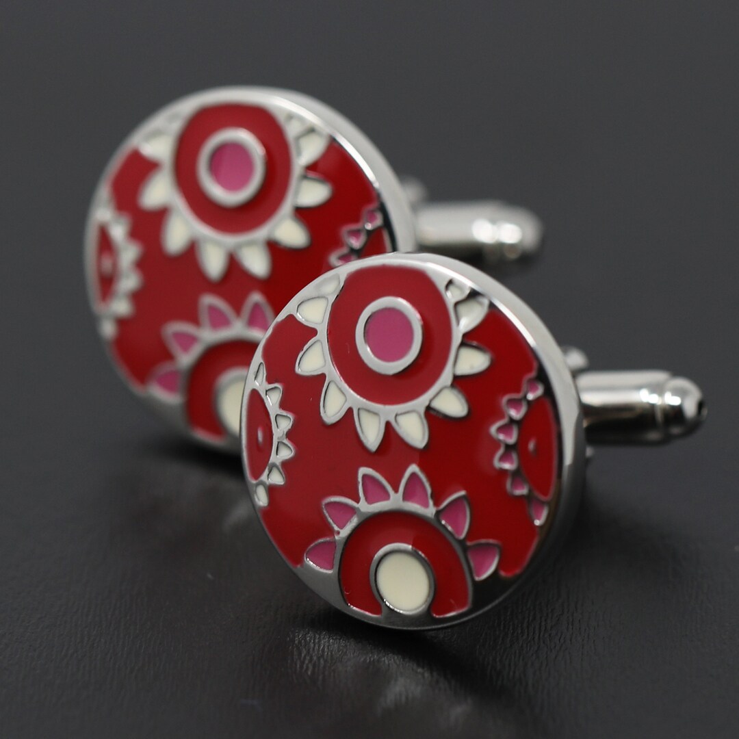 Floral Cuff Links Vintage Flower Design Cufflinks Best Birthday Father ...