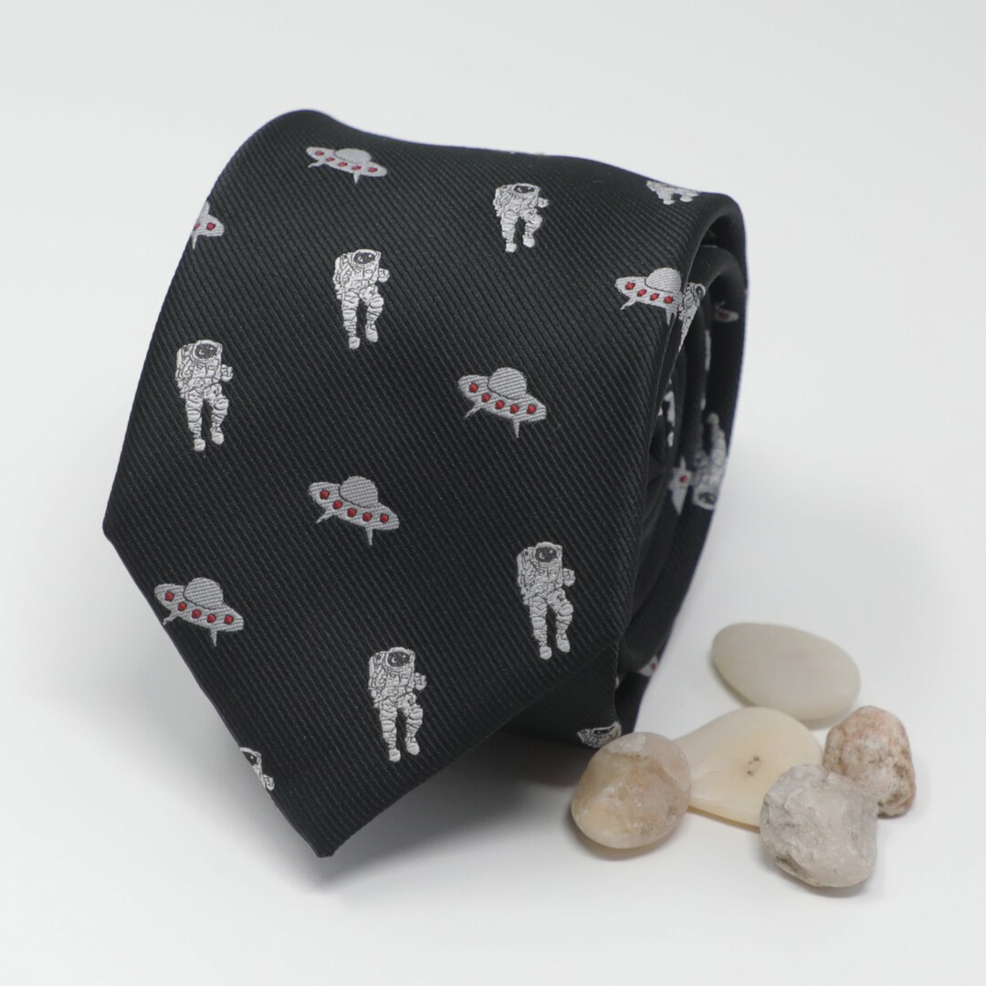 Novelty Space Astronaut UFO Pattern Necktie 2.75 Wide Men Fancy Space ...