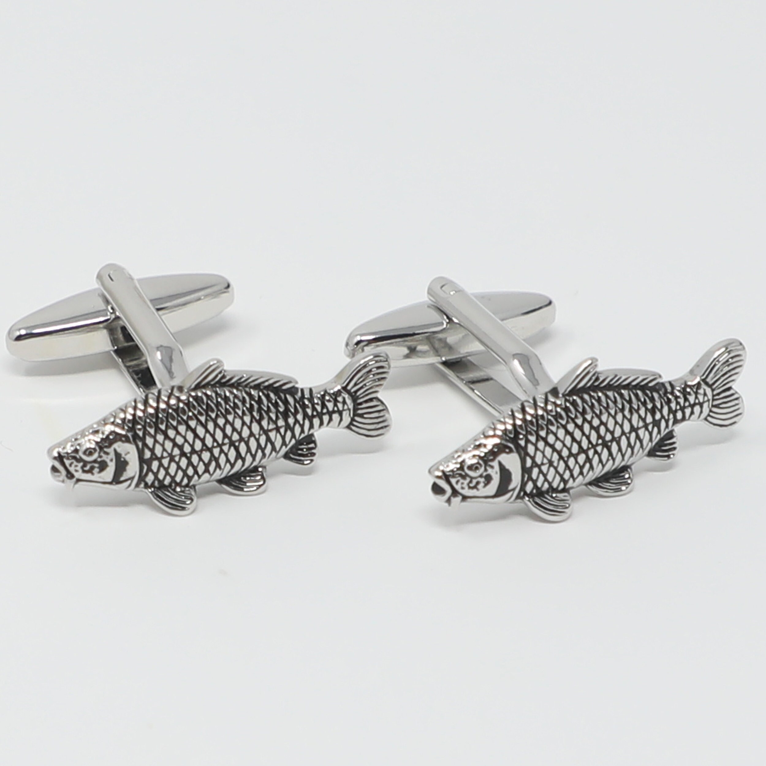 Fish Cufflinks Antique Silver Tone Fishing Cufflinks Best - Etsy UK