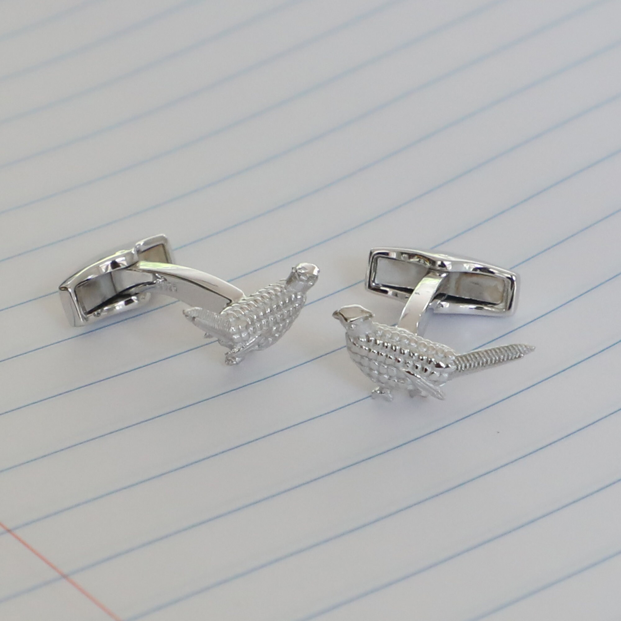 925 Sterling Silver Bird Pheasant Cufflinks Best Wedding | Etsy
