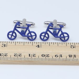 Blue Bike Cuff Links Racing Bicycle Biking Sport Cufflinks - Etsy