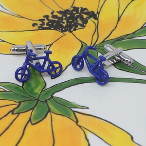 Blue Bike Cuff Links Racing Bicycle Biking Sport Cufflinks - Etsy