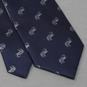 Elephant Pattern Tie 3 Wide Men Fancy Animal Gray Color Elephant ...