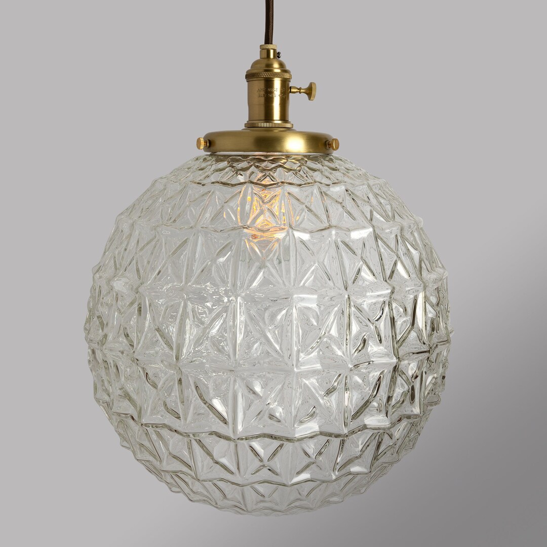 Modern Crystal Ball Pendant Light Fixture 12 Inch Genuine - Etsy