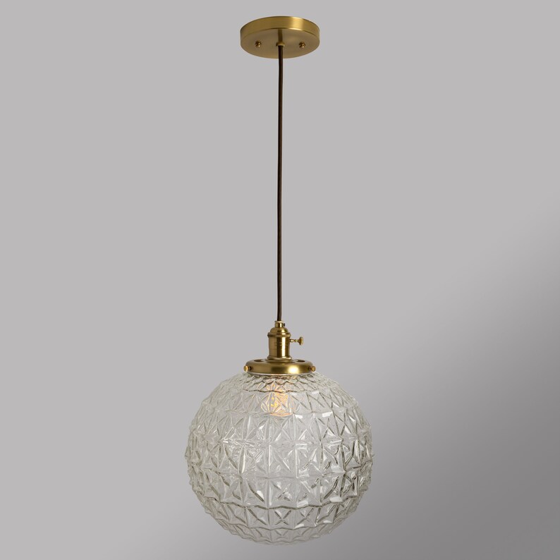 Modern Crystal Ball Pendant Light Fixture 12 Inch Genuine - Etsy