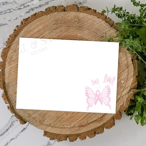 Breast Cancer Note Cards | Breast Cancer Butterfly | Cancer Awareness ...