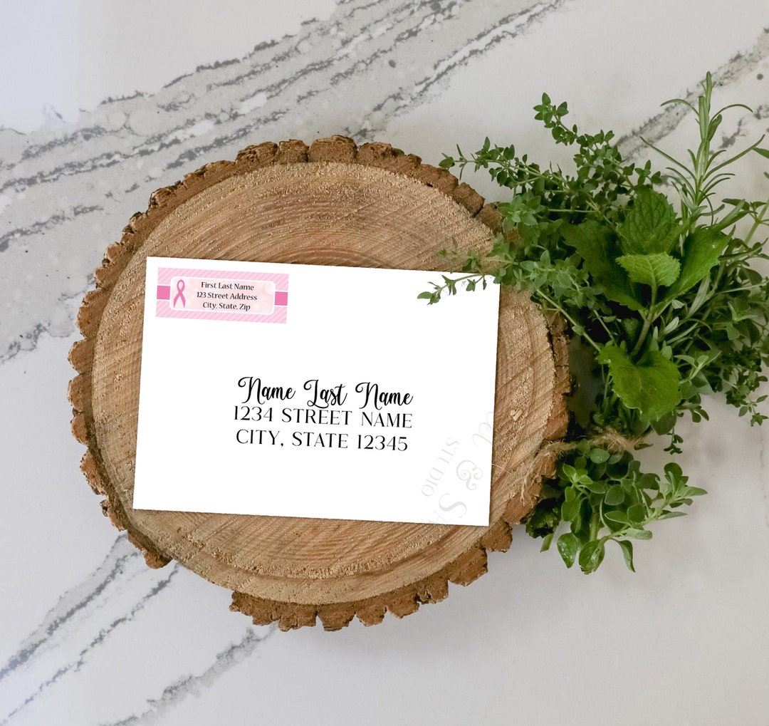 Personalized Address Labels | Breast Cancer Address Labels | Return ...