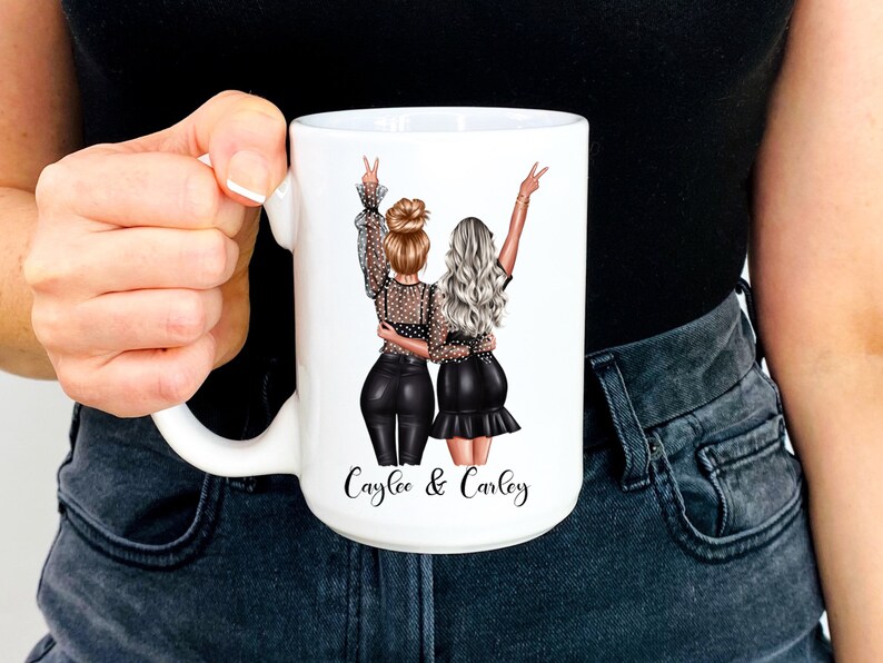 Sisters by chance Friends by choice Custom Mug for Sister | Etsy