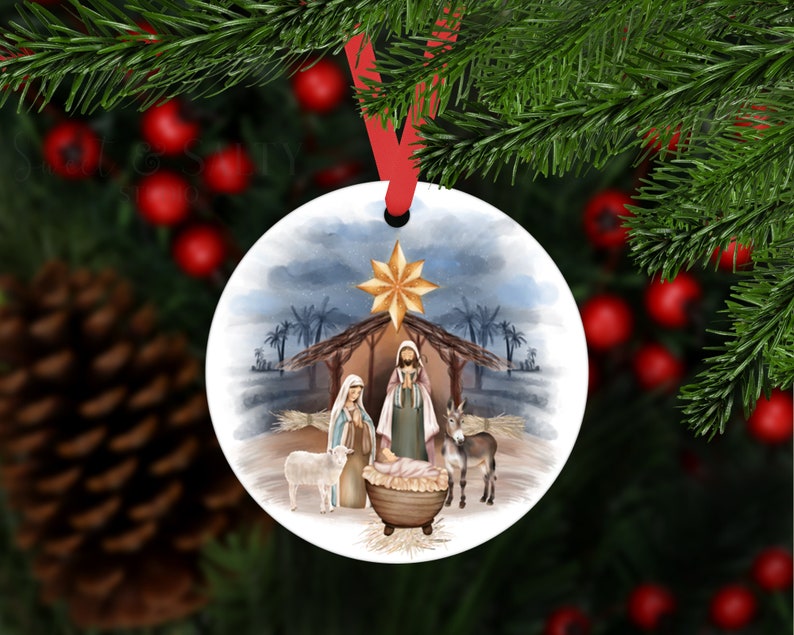Nativity Christmas Tree Ornament Christmas Tree Nativity - Etsy