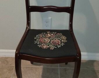 Antique Embroidered Chair - Etsy