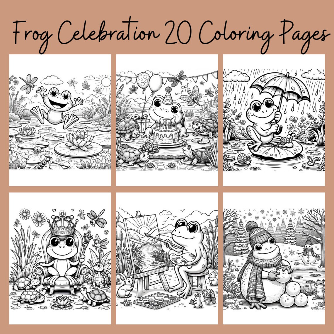 Leap Day Coloring Page ,20 Pages of Celebrating Frog Coloring Books ...