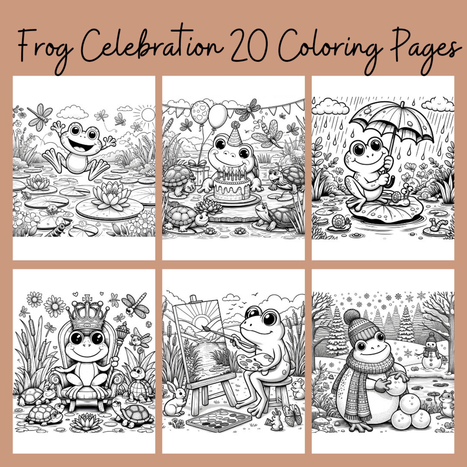 Leap Day Coloring Page ,20 Pages of Celebrating Frog Coloring Books ...