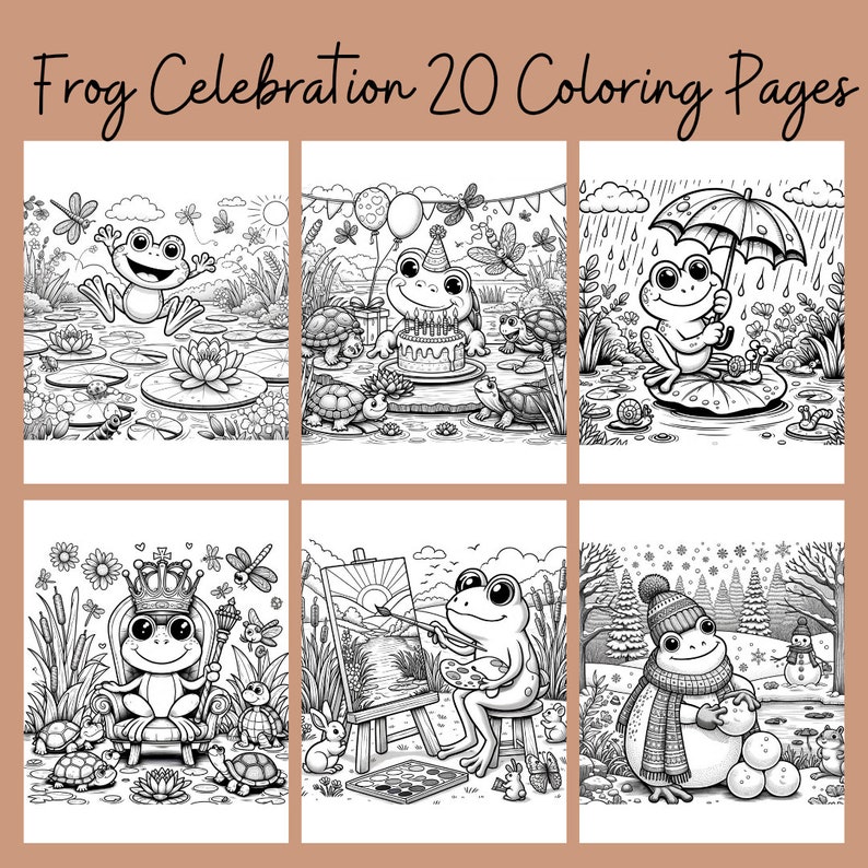 Leap Day Coloring Page ,20 Pages of Celebrating Frog Coloring Books ...