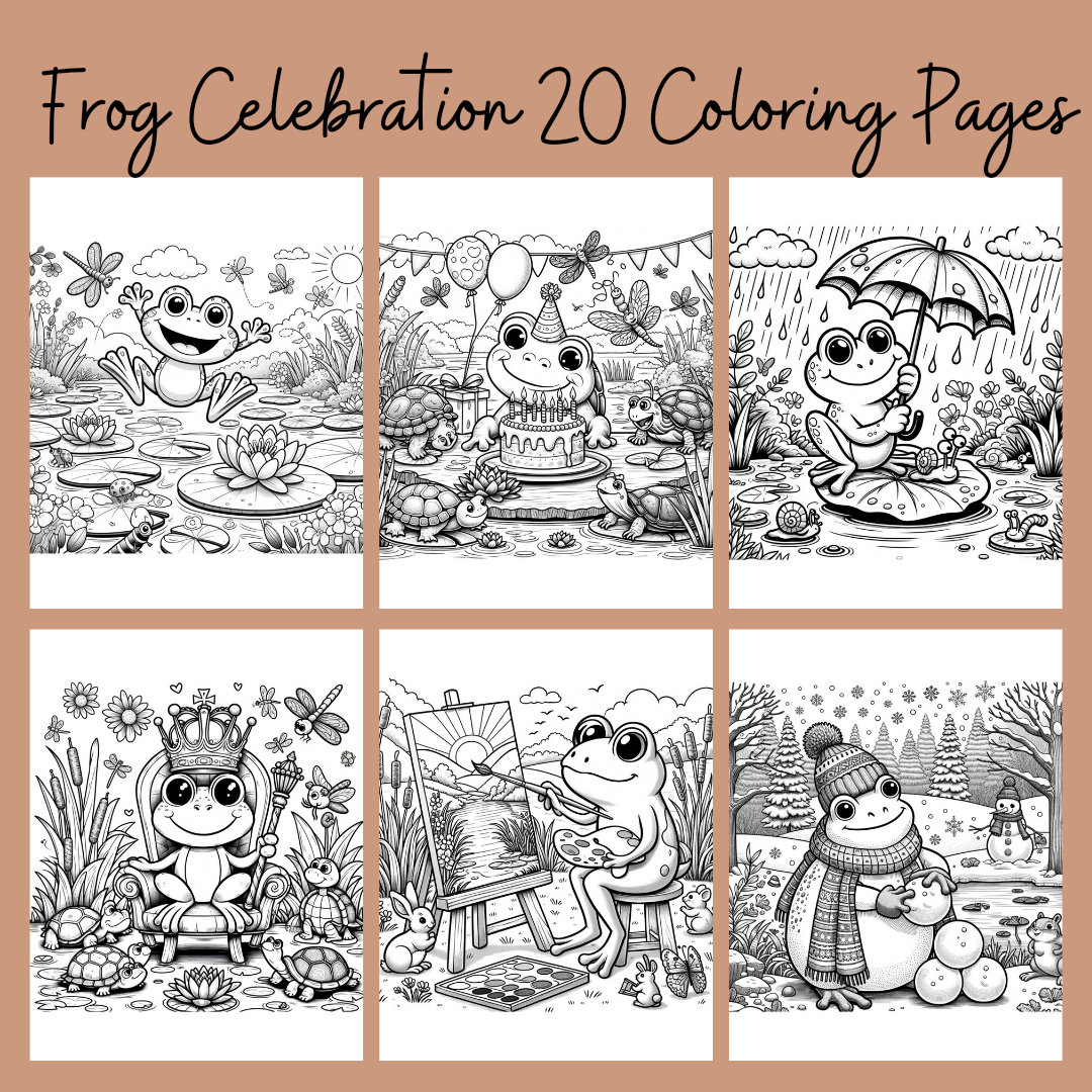 Leap Day Coloring Page ,20 Pages of Celebrating Frog Coloring Books ...