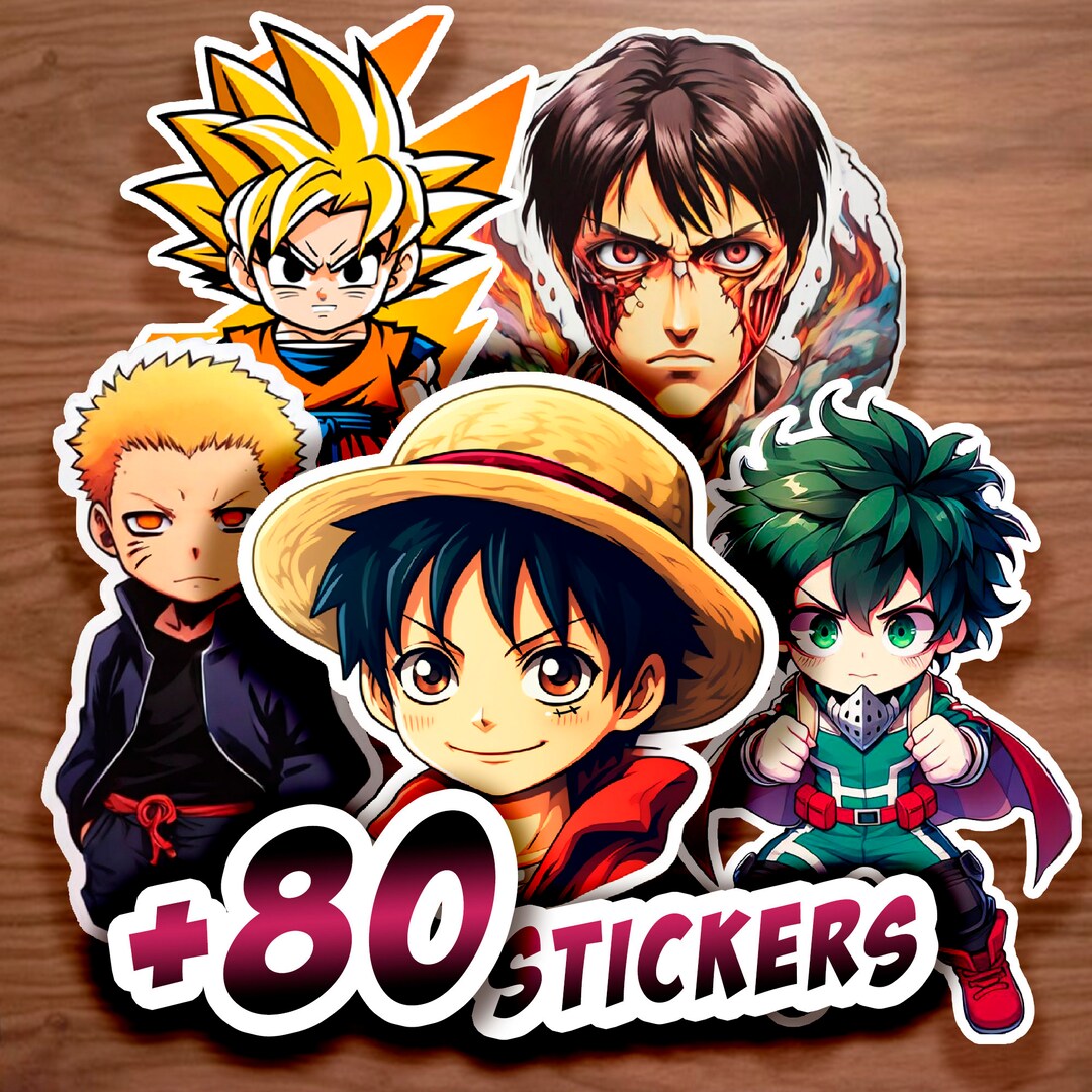 Anime Stickers Pack / One Piece, Naruto, Dragon Ball, Berserk, MHA, FMA ...