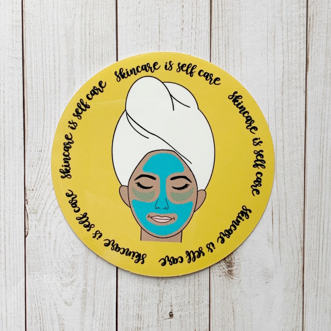 Skincare is Selfcare Yellow Circle Vinyl Sticker | Laptop Stickers ...