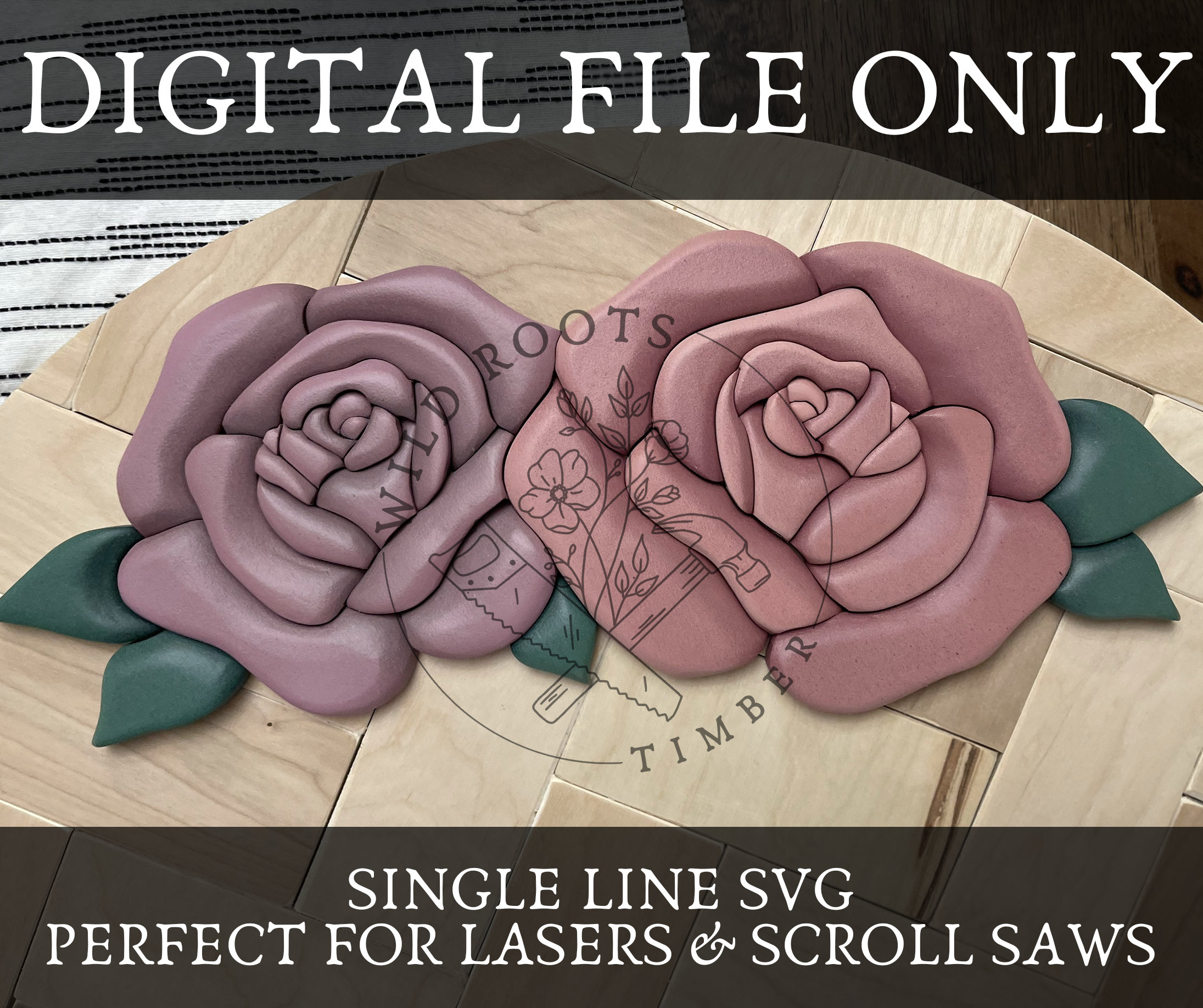 Single Line Floral Laser File - Laser Cut File SVG - Scroll Saw ...