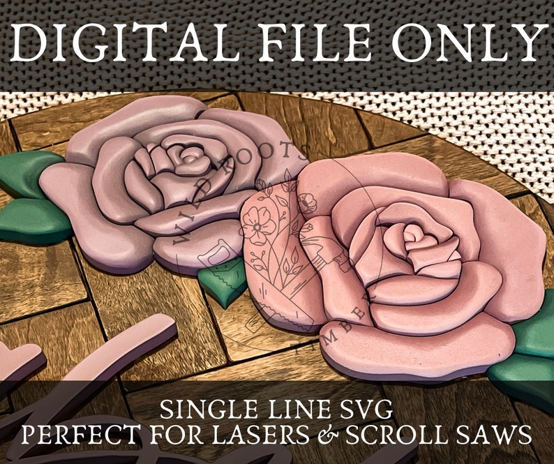 Single Line Floral Laser File - Laser Cut File SVG - Scroll Saw ...