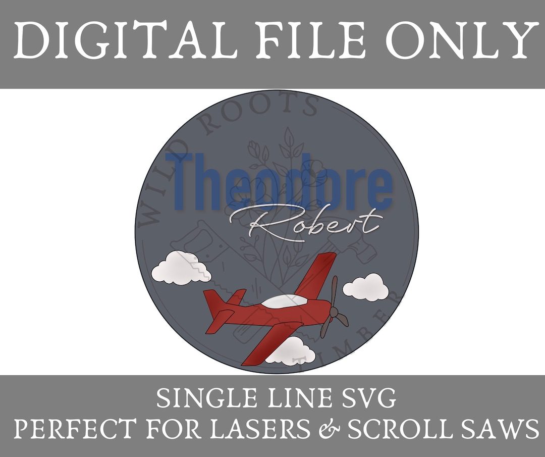 Airplane Nursery Sign SVG - Plane Single Line Laser File - Travel ...