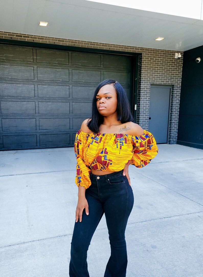 Ankara Off Shoulder Crop Top Kente Off Shoulder Top African Etsy