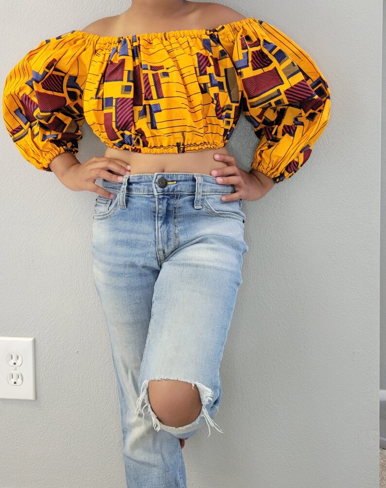 Ankara Off Shoulder Crop Top Kente Off Shoulder Top African Etsy